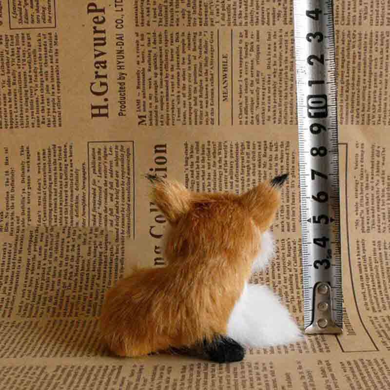Cute Realistic Simulation Fox Plush Imitation Fur Toy Home Decor Animal ...