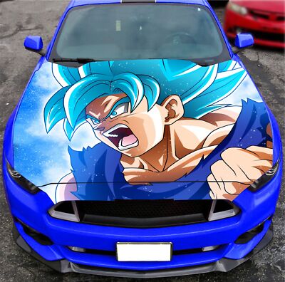 Vinyl Car Hood Wrap Full Color Graphics Decal Anime Dragon Ball Goku ...