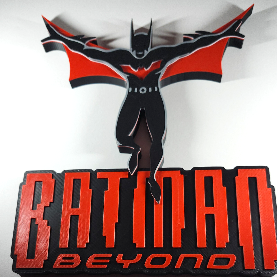 Batman Beyond Stand | 3D printed Logo | Shelf Art | Self Standing ...
