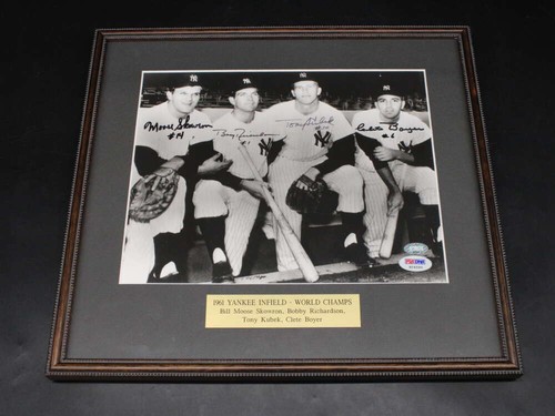 1961 New York Yankees Infield Framed Signed 8x10 Photo Auto PSA/DNA ...