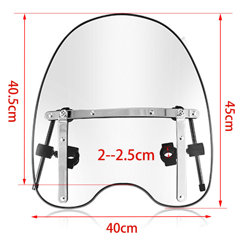 Universal Motorcycle Large Windshield Windscreen for Harley Kawasaki ...