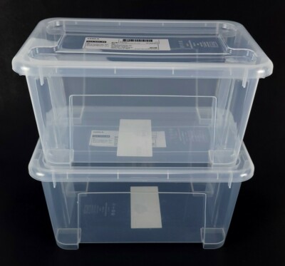(Lot of 2) IKEA Samla Box Clear 11" x 7 ½" x 5 ½" 1 gallon 701.029.72 ...