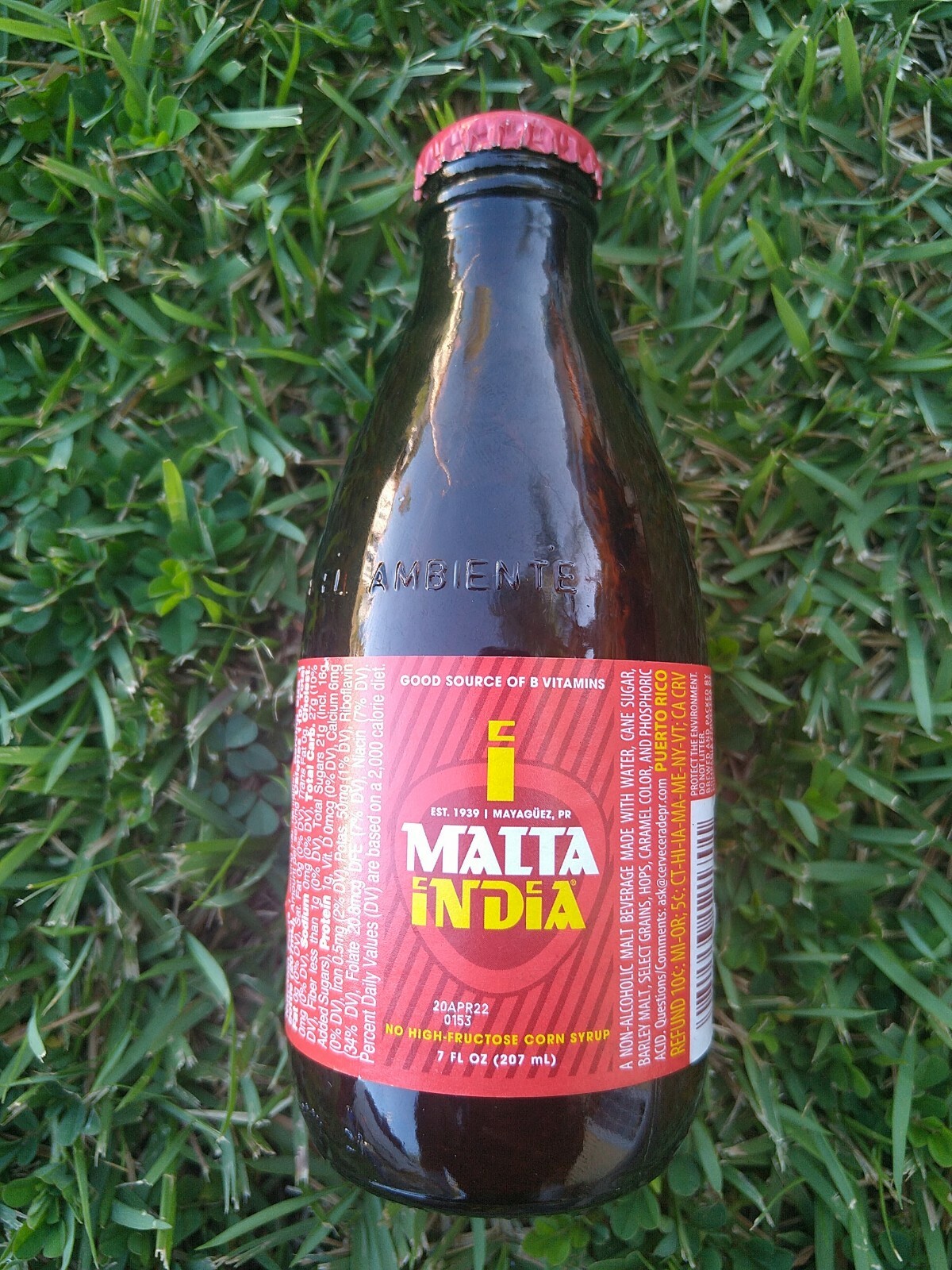 Puerto Rico Malta India small bottle Amber with Cap Cerveceria India ...