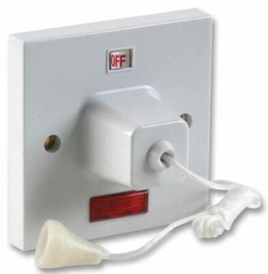 PRO ELEC - 45A Pull Cord Ceiling Switch with Neon Indicator, 1.5m Cord ...