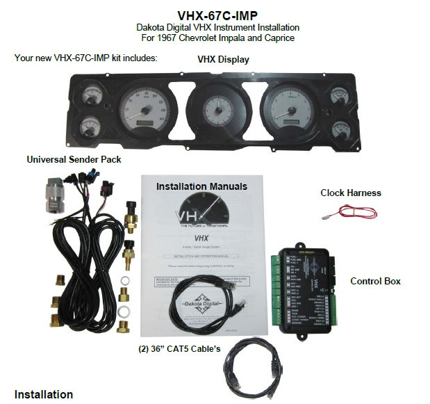 Dakota Digital 1967 Chevy Impala Caprice Analog Gauge System VHX-67C ...