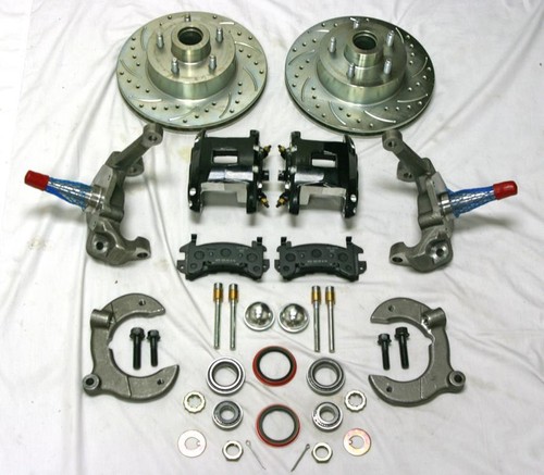 Mustang II 2" Drop Front Disc Brake Kit BLK Wilwood Calipers Slotted ...