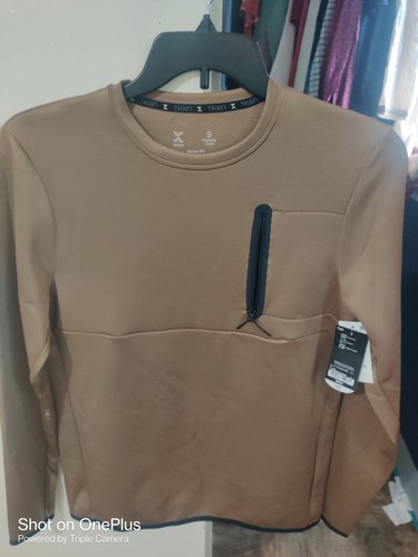 Xersion Crew Neck T-Shirt Men's Beige Long Sleeve (S)Quick Dri Stretch ...