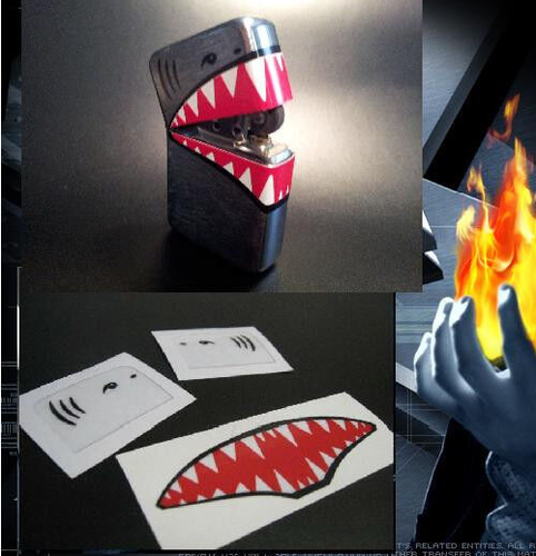 X2 XMEN PYRO FLIP TOP LIGHTER DECAL MOVIE PROP STICKER COMIC CON SHARKS ...