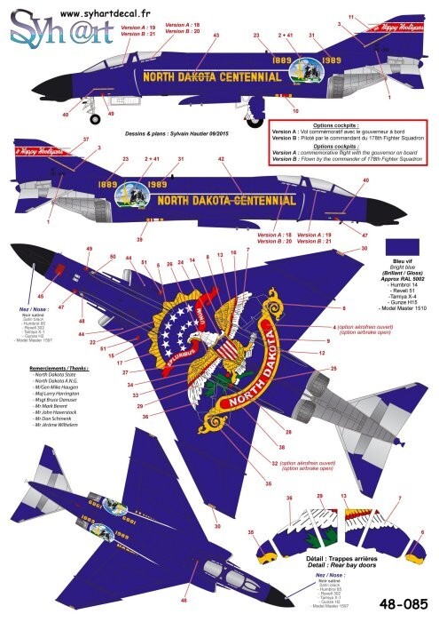 Syhart 1/48 F-4D Phantom II 178th FIS / ND ANG Happy Hooligans ...