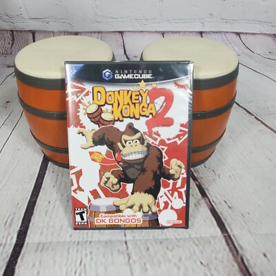 Nintendo GameCube Donkey Konga 2 Factory Sealed Game And Drums Tested ...