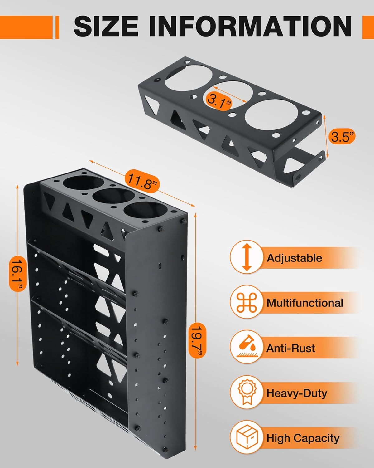 Work Van Tool Box Organizer Aerosol Spray Can Holder for Cargo Shelving ...