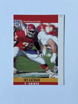 1990 Pro Set Football NFL Chiefs Irv Eatman Error Miscut Off Centered ...