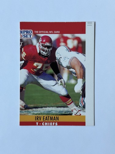 1990 Pro Set Football NFL Chiefs Irv Eatman Error Miscut Off Centered ...