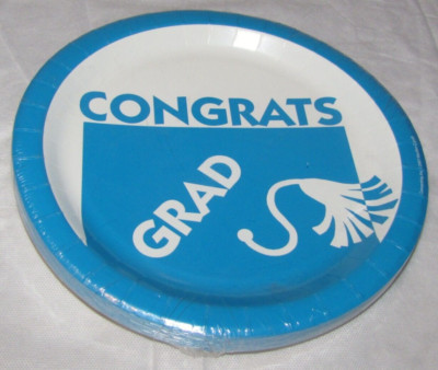 New Grad Turquoise Plates #58691, 9 inch, 18/pk, Turquoise Graduation ...