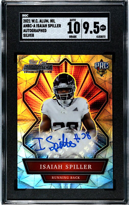 2021 Wild Card Alumination Isaiah Spiller Autograph SILVER SGC 9.5 w/10 ...