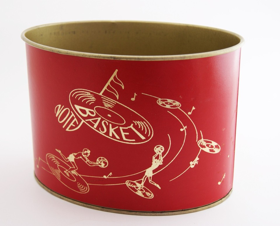 Vintage 1950's Red and Gold Notes 'n Savin' Stuff Note Basket 45 ...