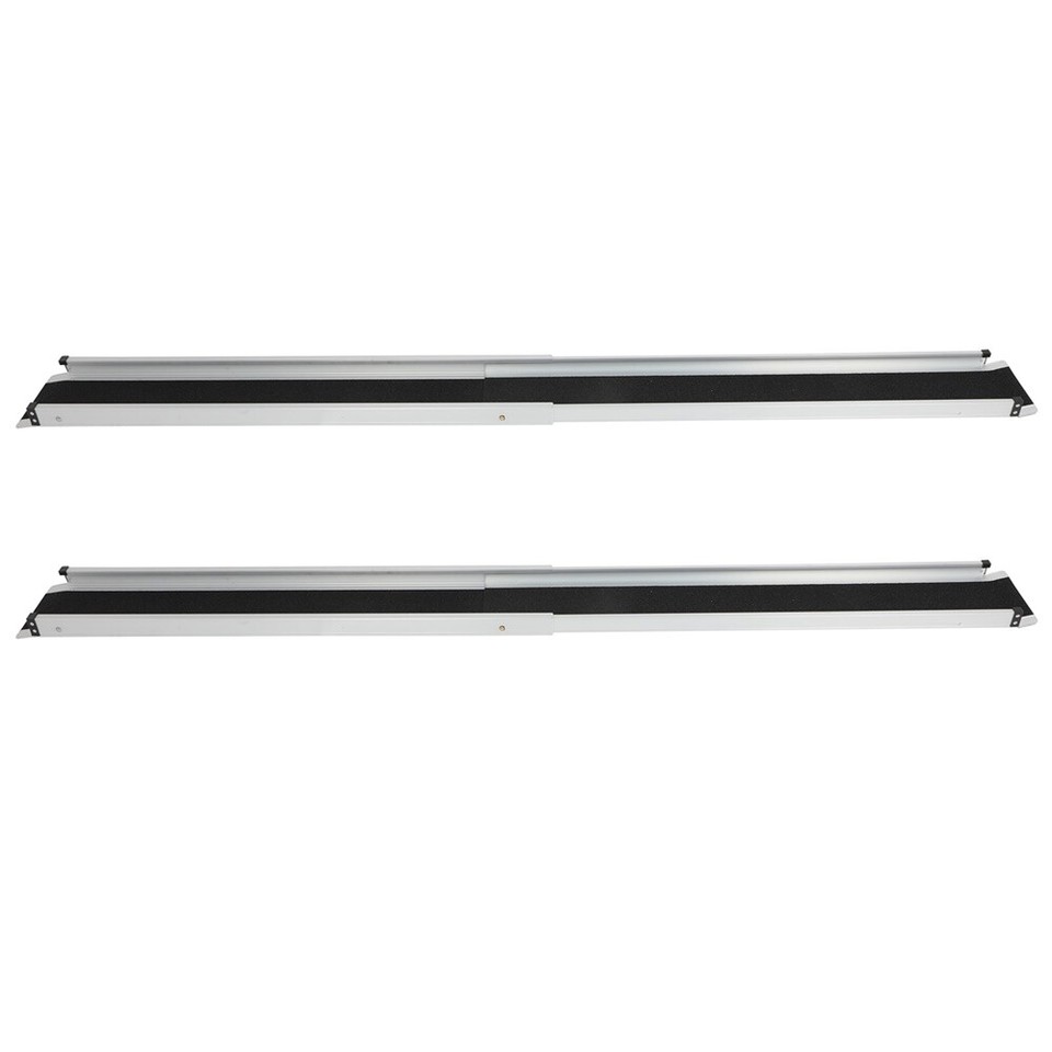 4-7FT Aluminum Adjustable Non-skid Loading Wheelchair Telescoping Track ...