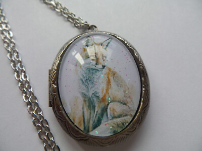 ANTIQUE SILVER COLOR FOX LOCKET | eBay
