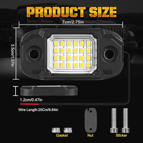 6Pods White Rock Lights 24 LEDs Chips Neon Trail Rig Lamp Underglow ...