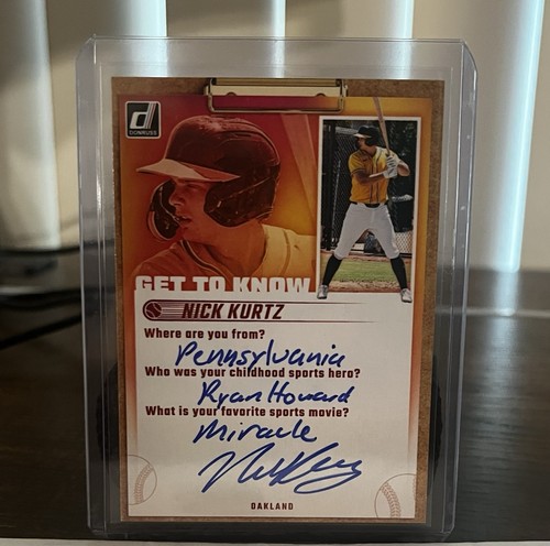 Nick Kurtz Donruss Get to Know Autograph Oakland Athletics SSP /10 | eBay