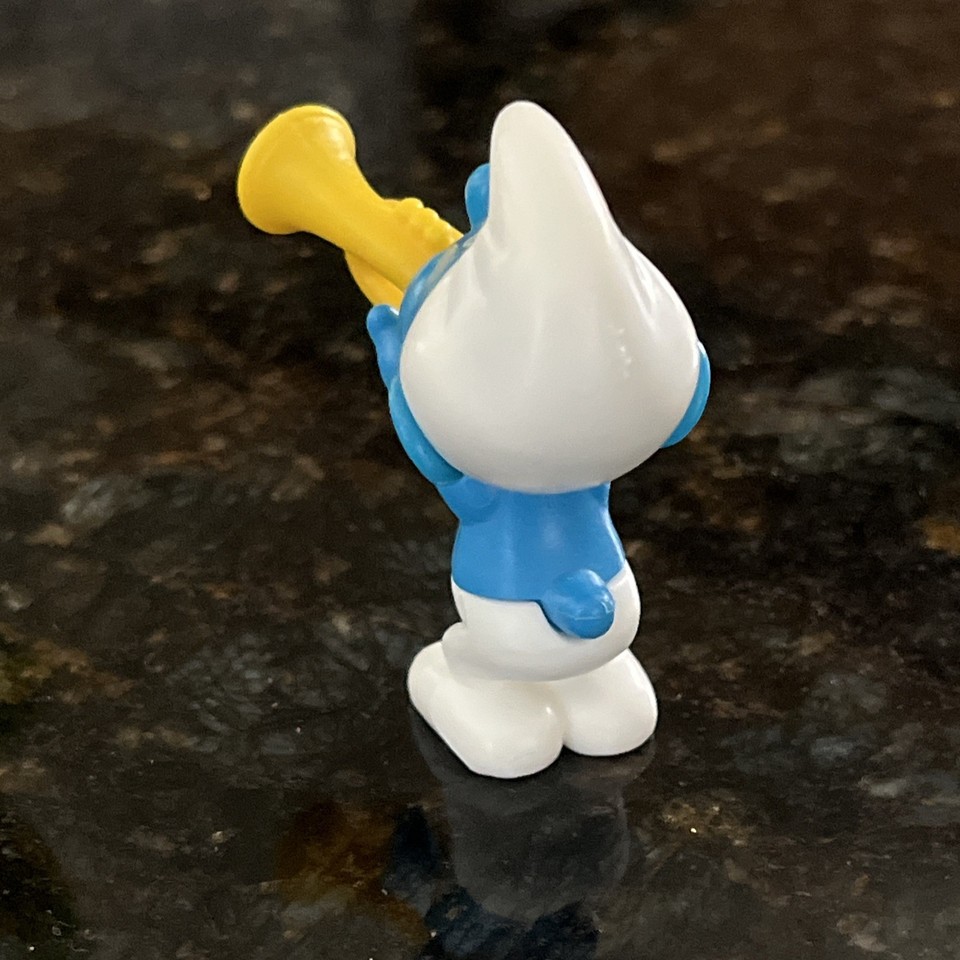 Smurfs Trumpet Smurf Playing Jazz Horn Trumpeter Rare Vintage Figurine ...