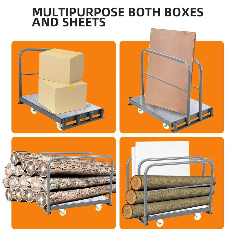 Platform Truck Cart Heavy Duty Steel Panel Moving Cart Flatbed Dolly ...
