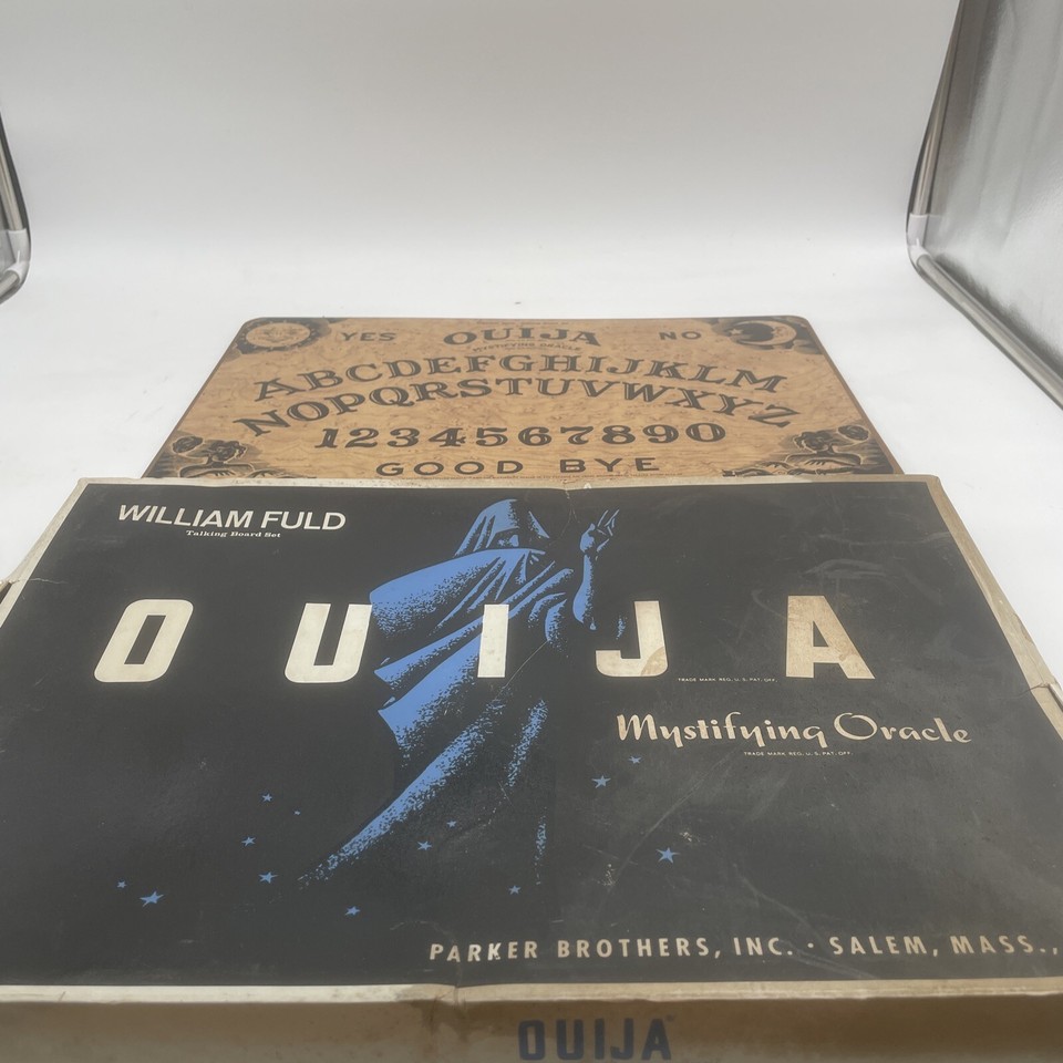 Vintage Ouija Board 600 Parker Bros. Game William Fuld Box Planchette ...