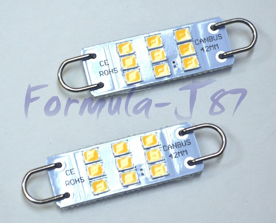 LED Light Canbus Error Free 563 1.2W Warm White Two Bulbs Interior Dome ...