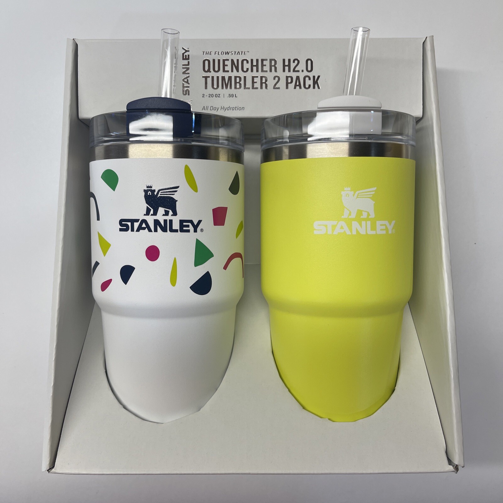 Stanley 2 Pack 20 oz Stainless Steel H2.0 Flowstate Quencher Tumbler ...
