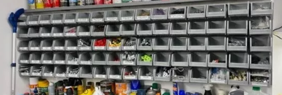 20 Bins Rail Mount Stackable Parts Storage Organizer Shop Bins Screws ...
