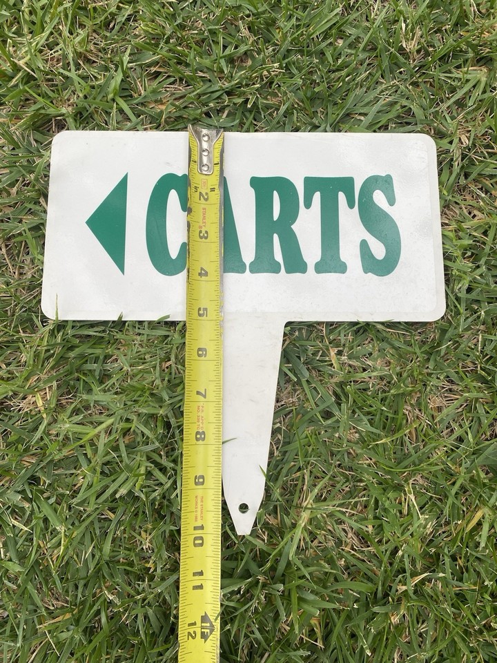 Golf Course Sign Signage Carts Cart Path Metal Stake Vintage Country ...