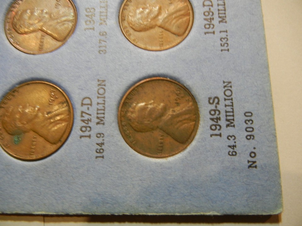 lincoln wheat cent penny coin collection lot 1941 -1974 vintage old ...