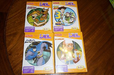 Fisher Price iXL Learning System Lot of 4 Games Scooby Doo Batman Toy 3 ...