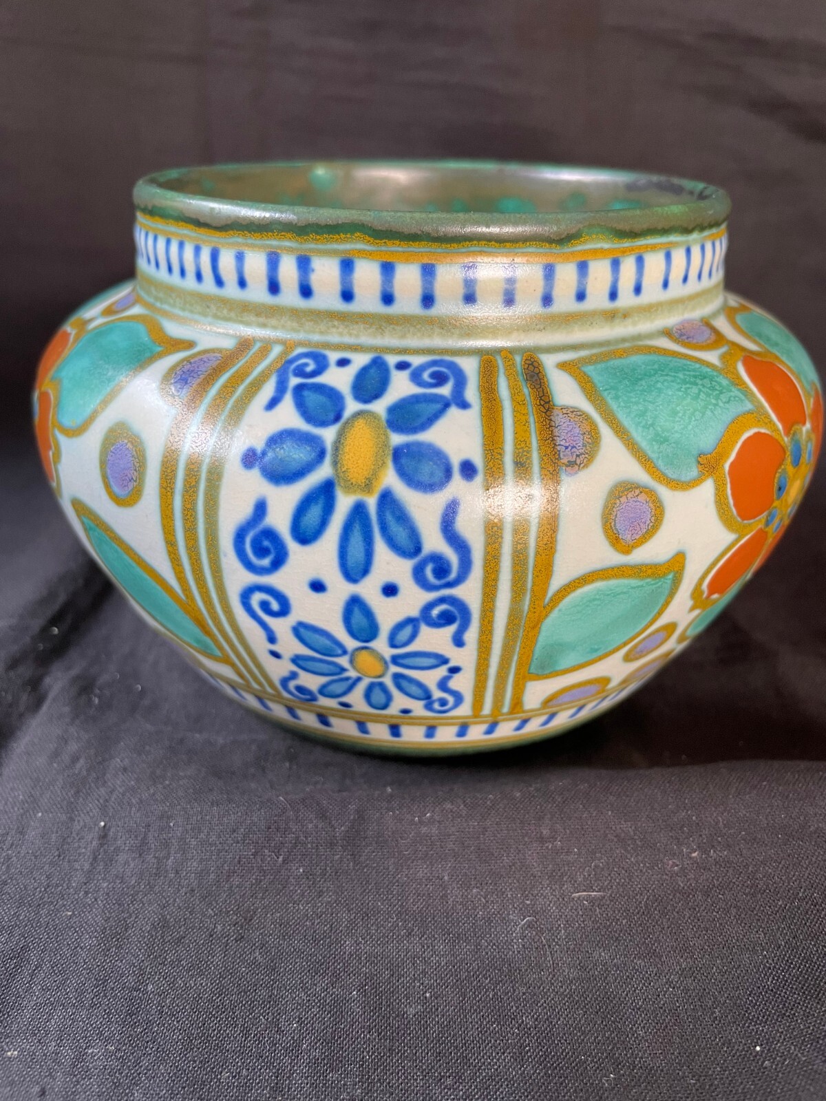 antique Dutch Gouda pottery flowerpot Appr 1920. Decor Isa . Several ...