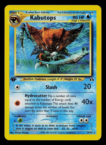 Pokemon Card - Kabutops Neo Discovery 1st Edition 25/75 Rare | eBay