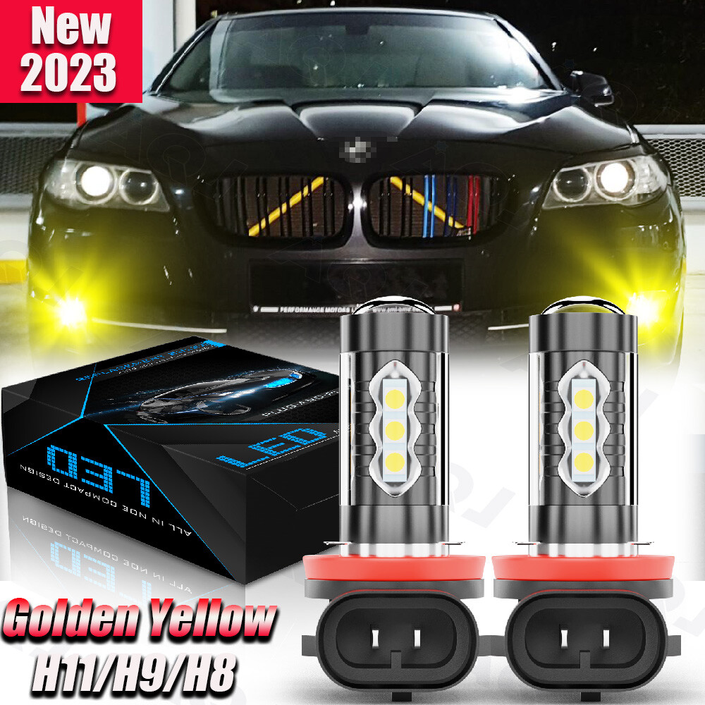 Golden Yellow LED Fog Light Bulbs for BMW 320i 328i 335i 525i 528i 535i ...