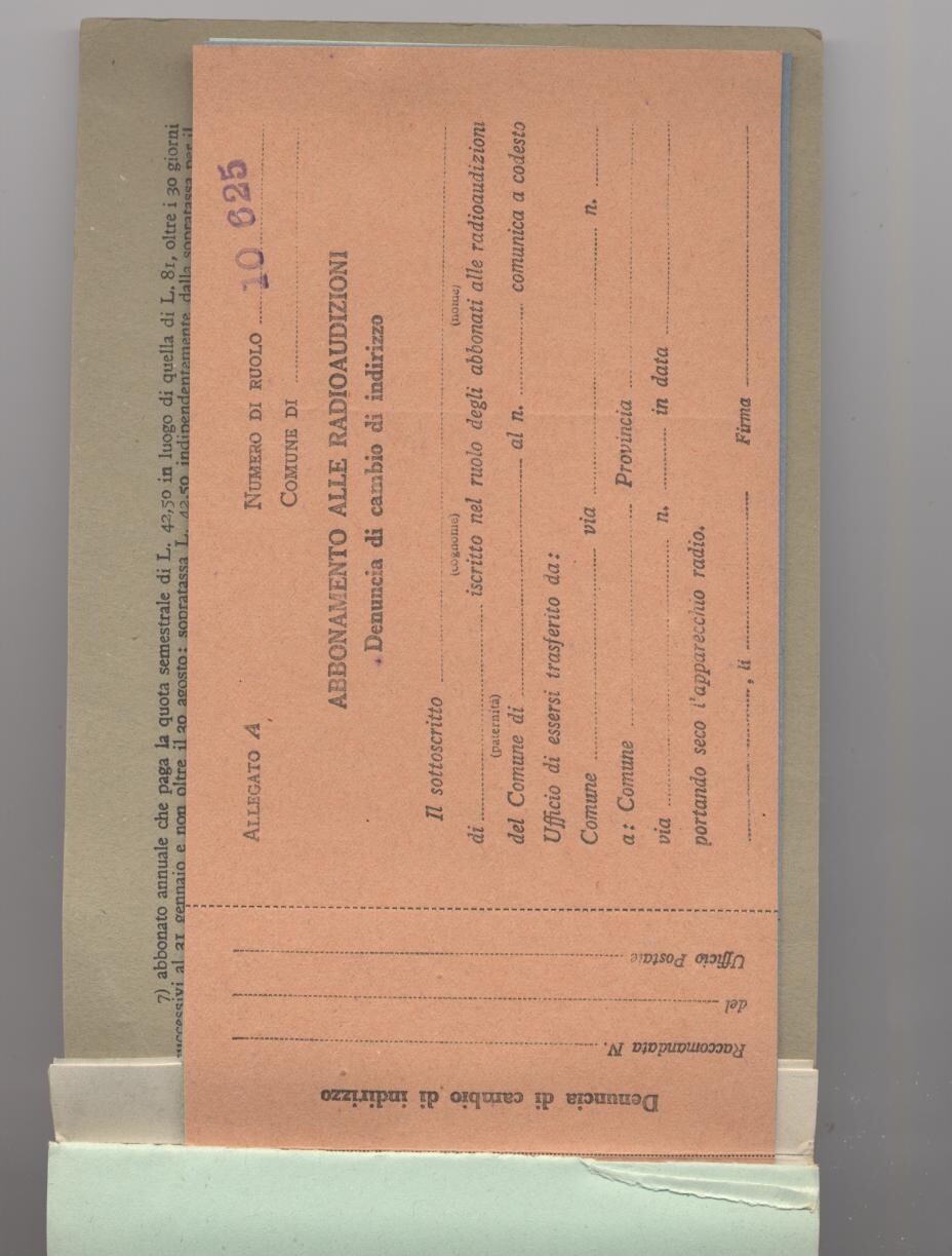 TEMATICA RADIO - LIBRETTO ISCRIZIONE RADIOAUDIZIONI EIAR - 1941 (RAD ...