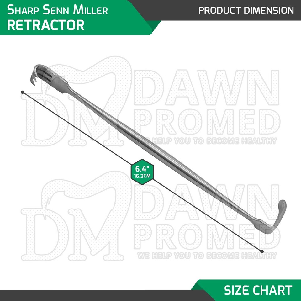 3 Pcs Senn Miller Retractor Sharp 6 3/8″ D/Ended Dermatology Surgical ...