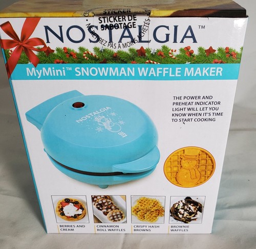 Nostalgia My Mini Snowman Waffle Maker, Blue 810061701033| eBay