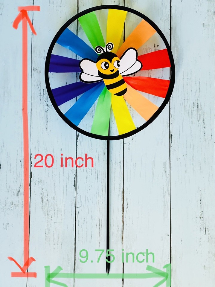 2-Pack Rainbow Wheel Wind Spinner With Cute Insect Centerpieces For ...