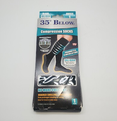 35° | 35 DEGREE BELOW SOCKS | Small/Medium | Black | Unisex | 1 Pair ...