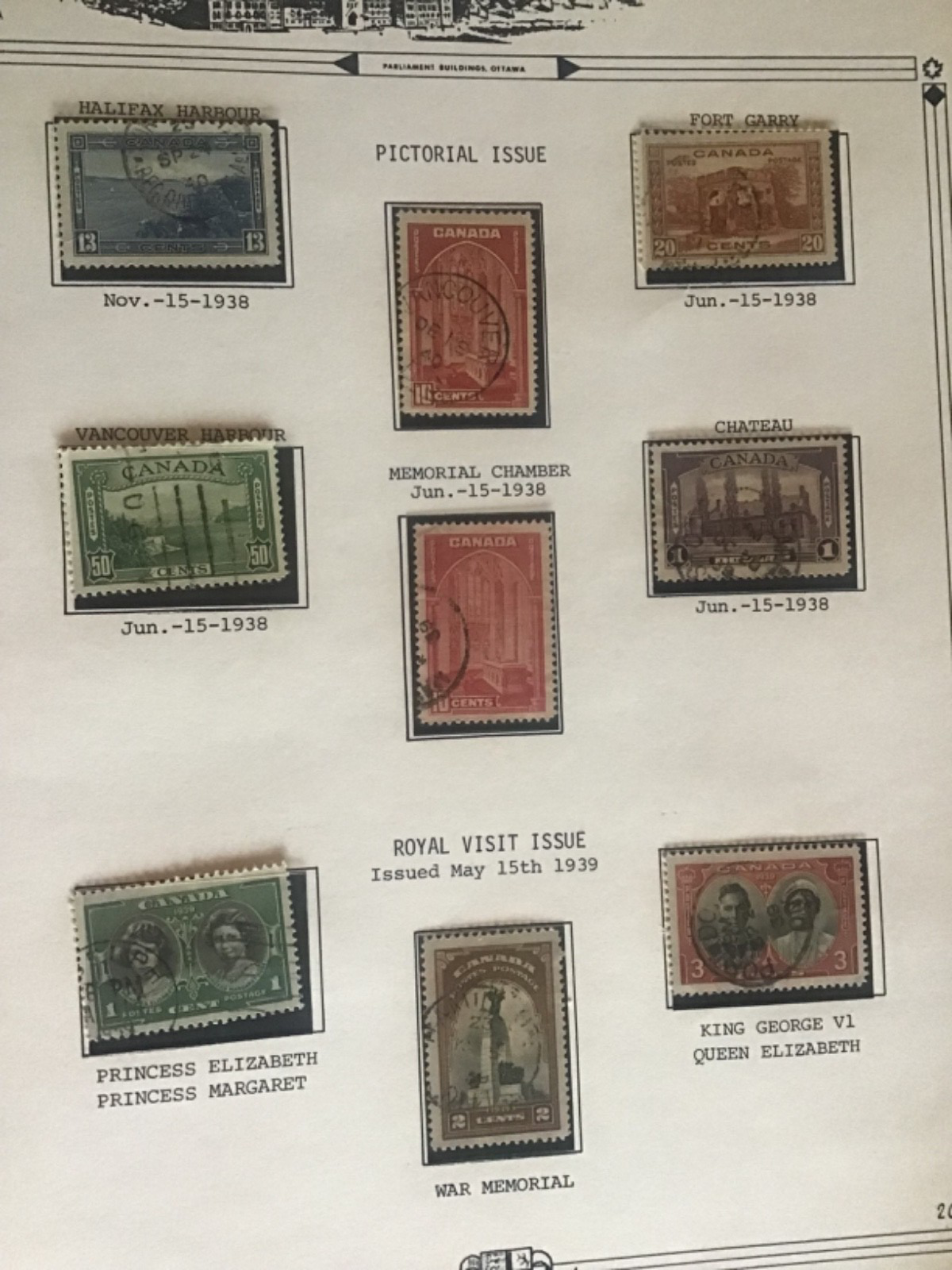 Canada 1938 pictorial issue 1939 royal visit | eBay