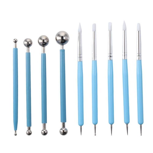 2 Way Stylus Tools Silicone Double-Ended Ceramic Clay Tool Indentation ...