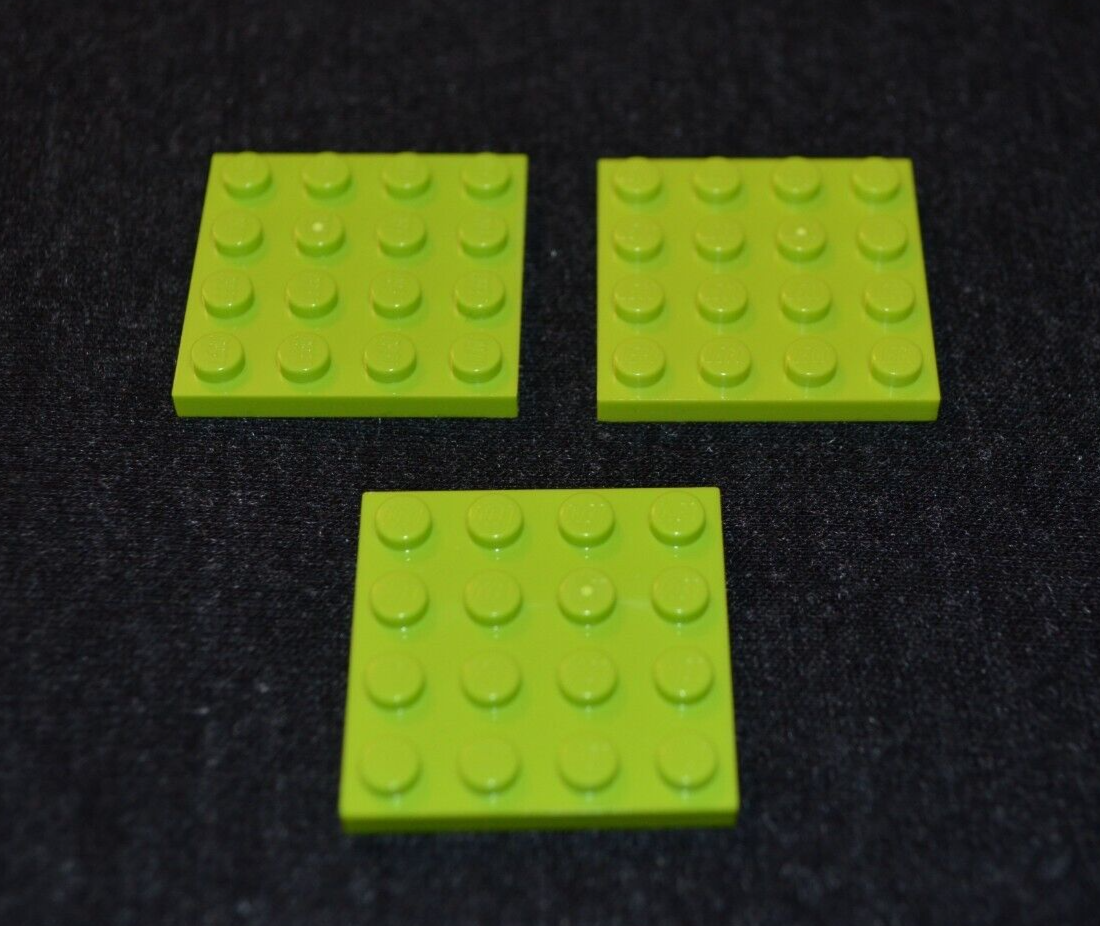 (3) 4x4 Lime Green Standard Square Plate Bricks ~ New Lego Parts ~ | eBay