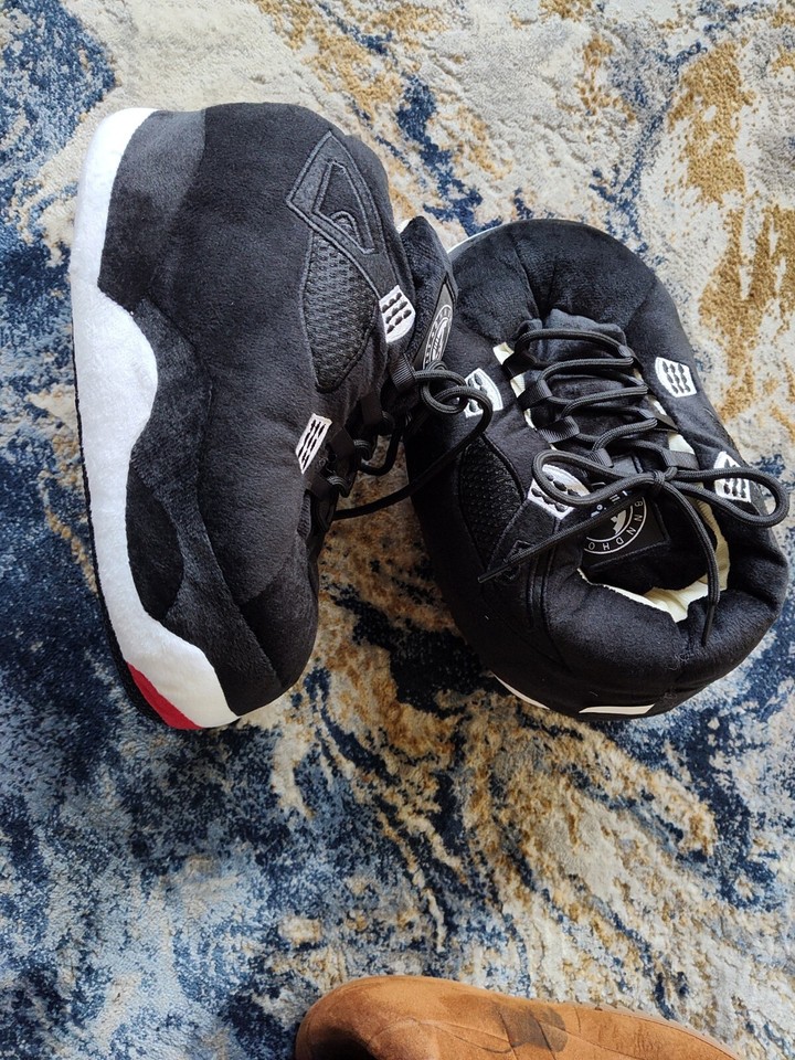 Air Jordan 4 Style Plush Slippers New In Bag One Size Fit Most | eBay
