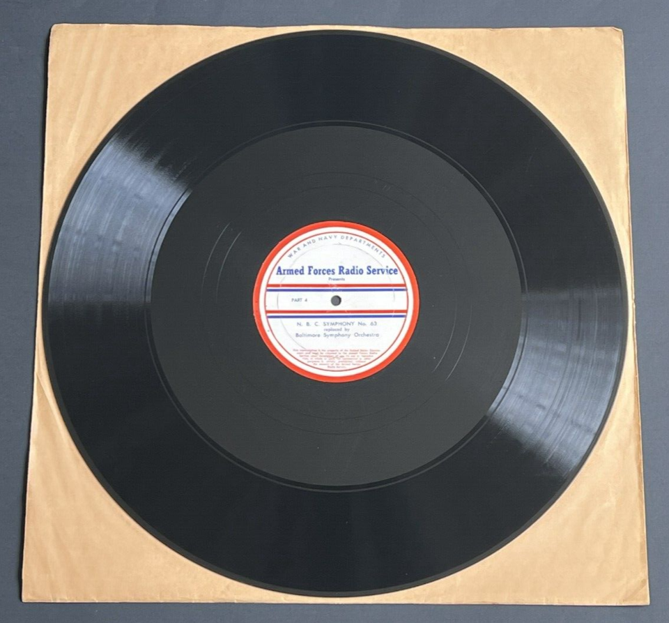 1945 BALTIMORE SYMPHONY ORCHESTRA REGINALD STEWART 16" RADIO ...