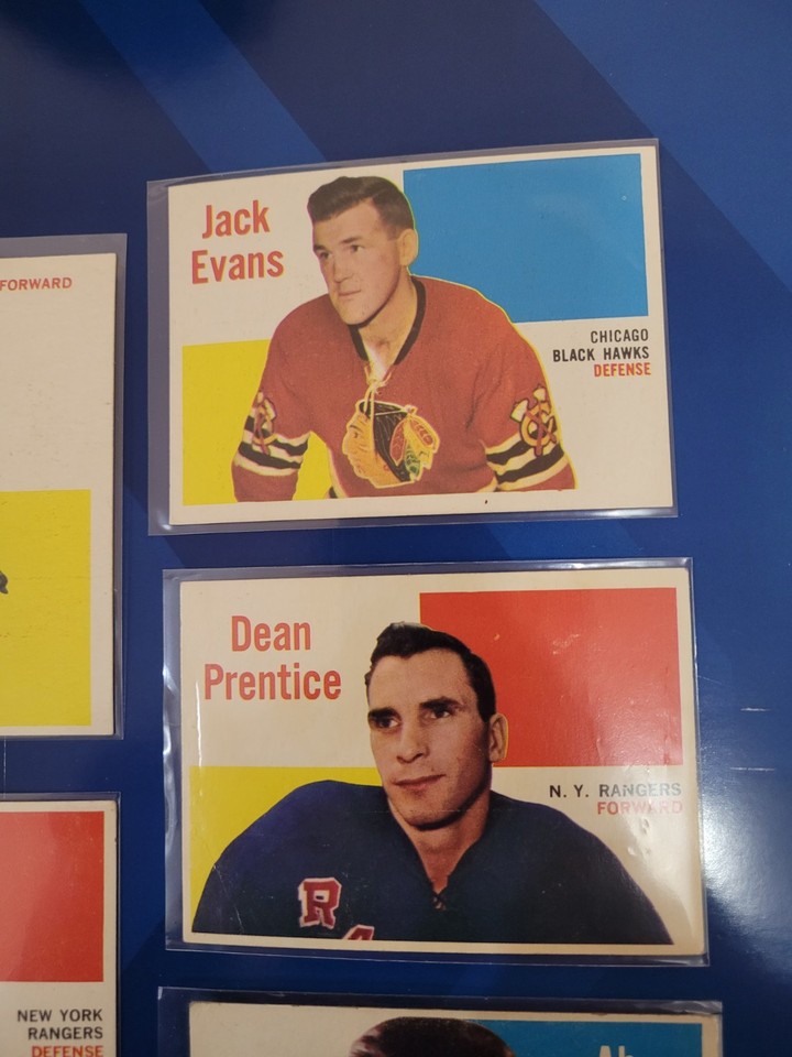 1960 Topps Hockey Lot X5 Includes Bill Hay RC Jack Evans Harry Howell ...