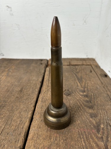 Vintage Trench Art 50 Cal Shell Bullet Desk Lighter Paperweight ...