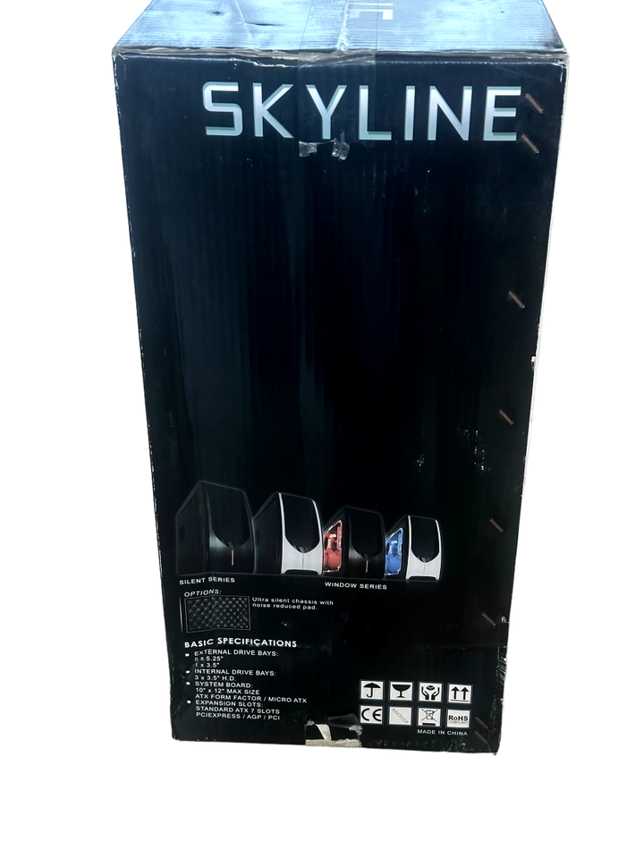 SKYLINE ATX Mid Tower Case PC Gaming Computer Case ATX 948WBB Black | eBay