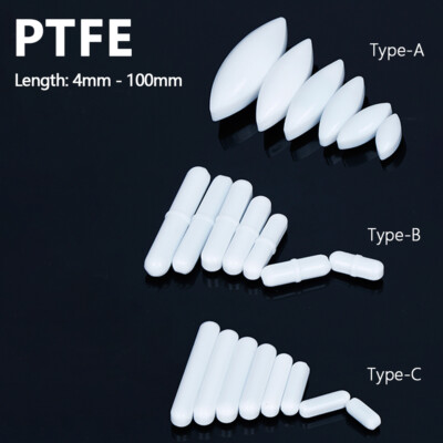 Lab PTFE Magnetic Stir Bars Type A B C Stirrer Bar Rod High Temp Length ...